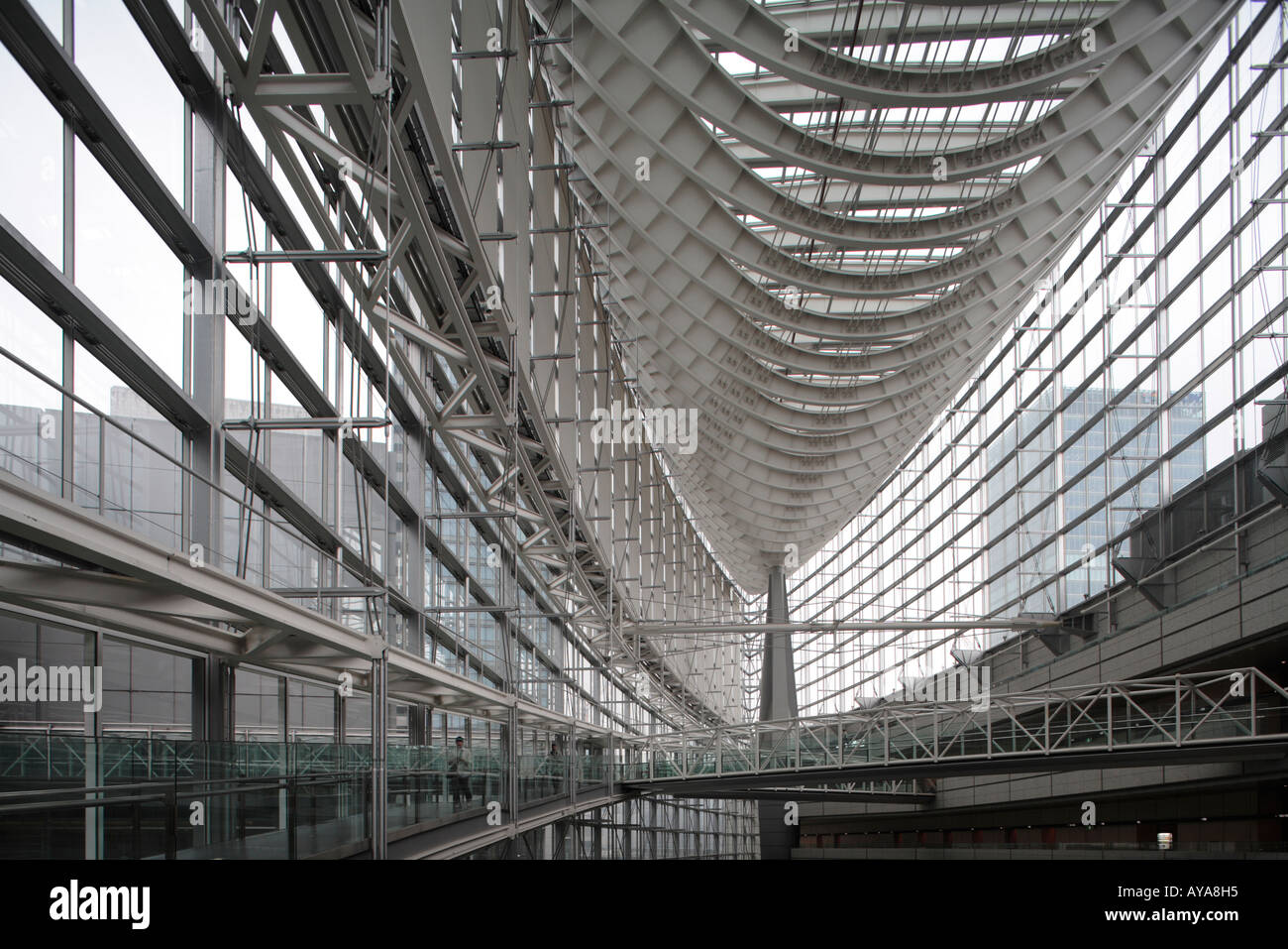 Asia Tokyo Japan Interior view of Glass Hall s modern architecture at ...
