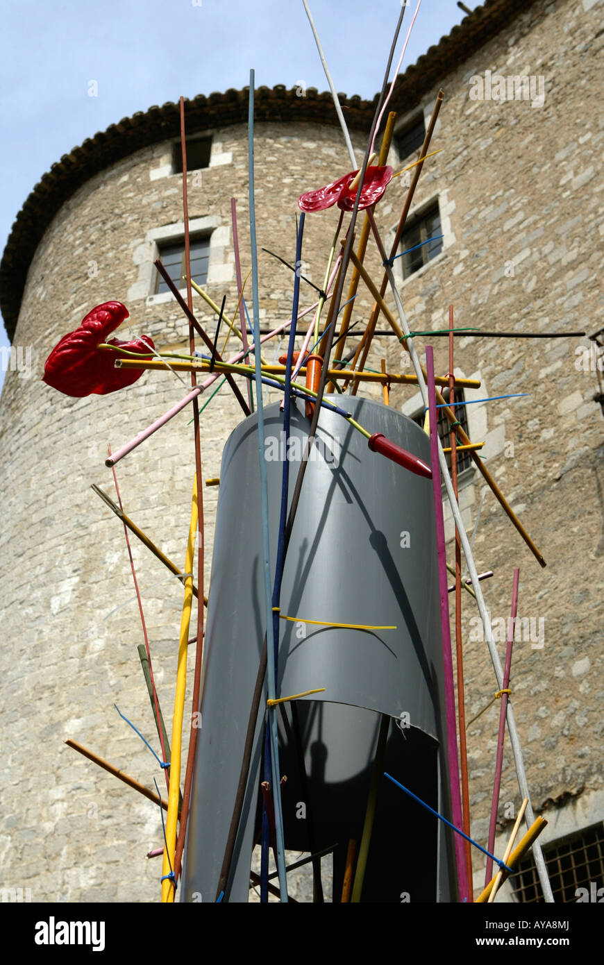 Modern floral display at the Girona flower festival "Temps de flors ...