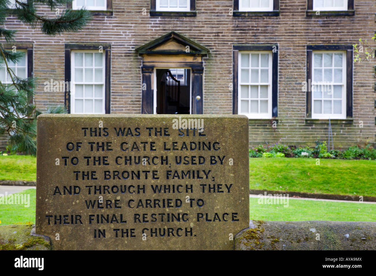 Sign at the Bronte Parsonage Museum Haworth West Yorkshire England ...
