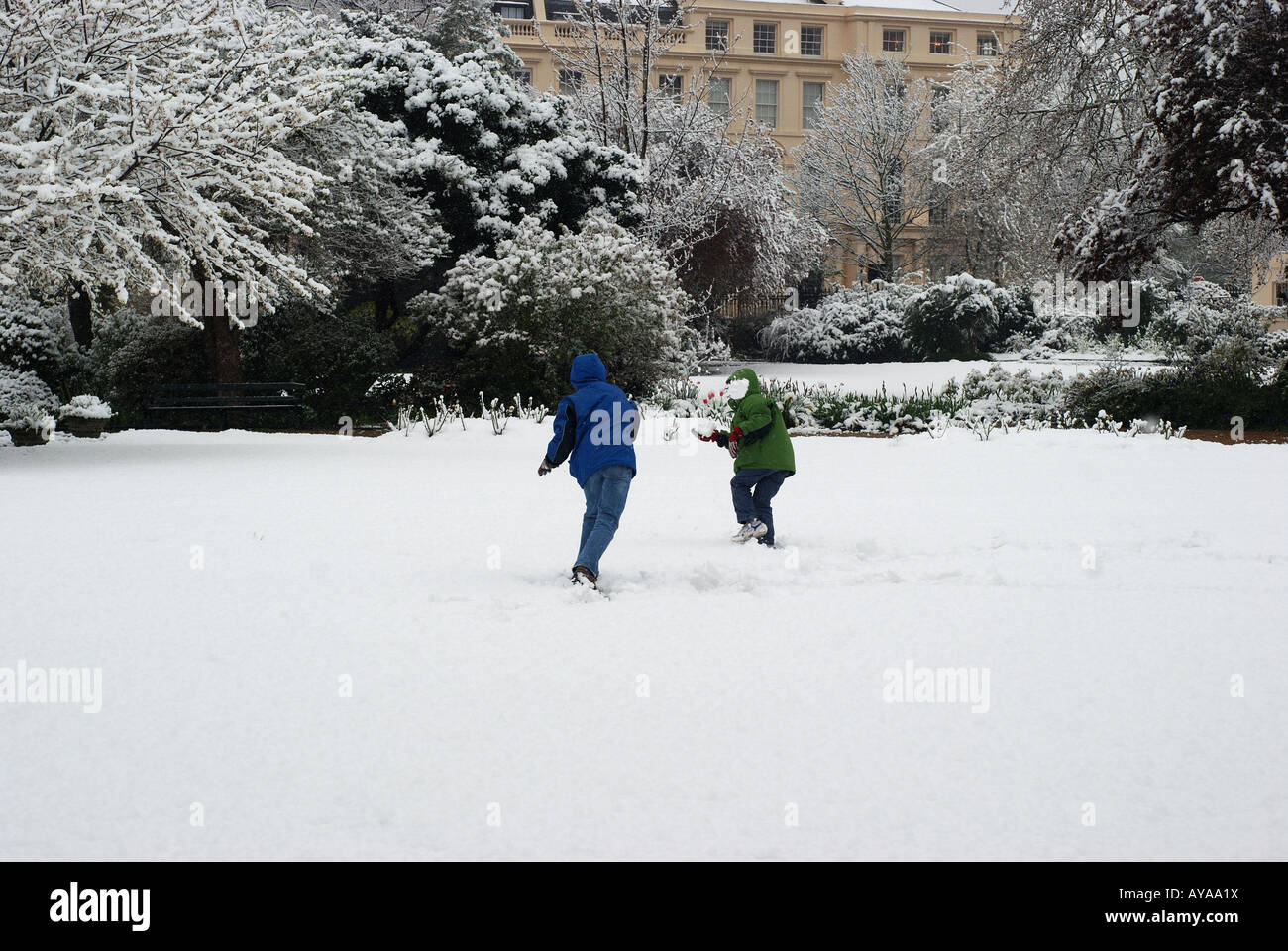 Boys in snowball fight hi-res stock photography and images - Alamy