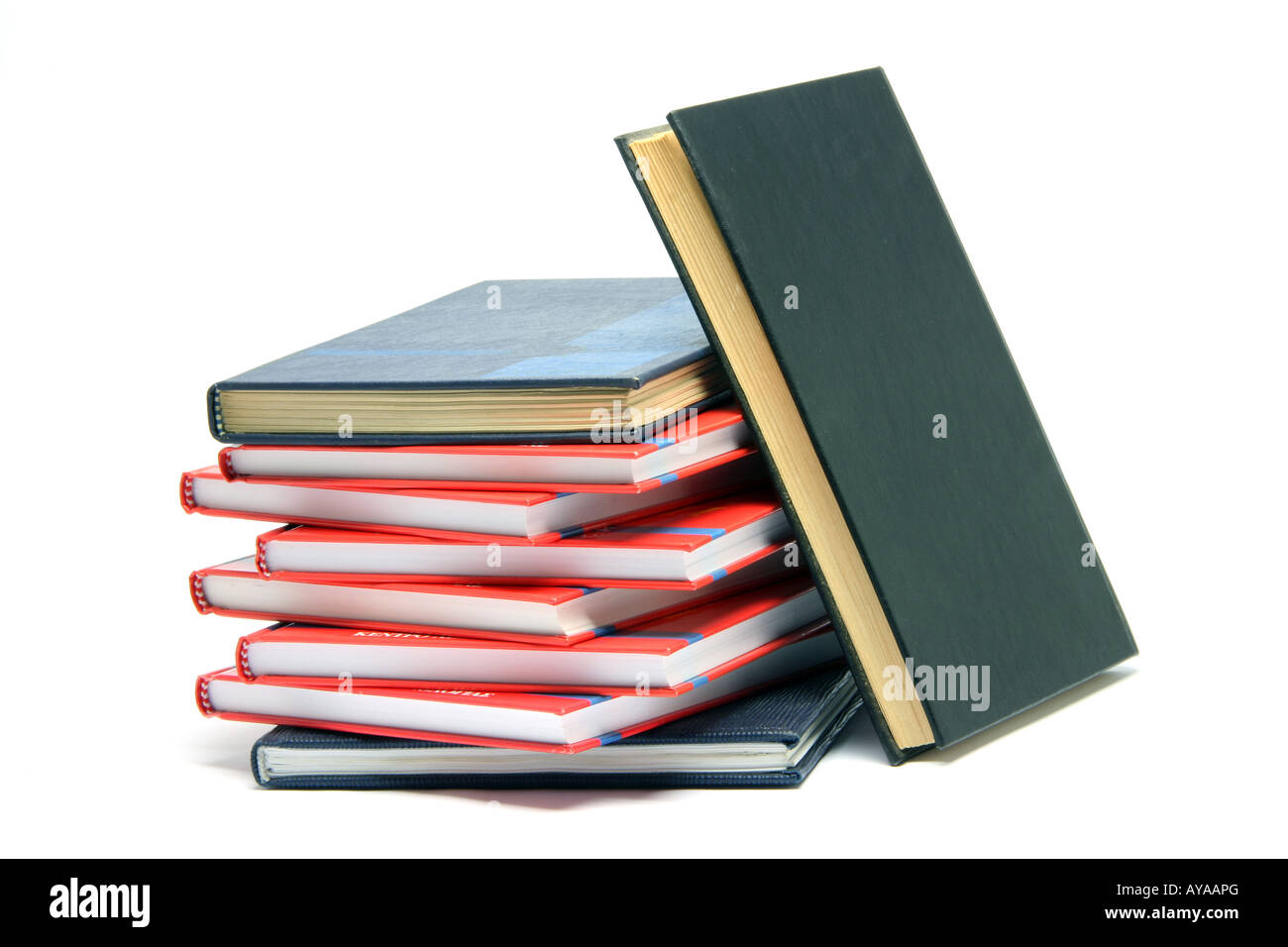stack of books isolated on white background Stock Photo - Alamy