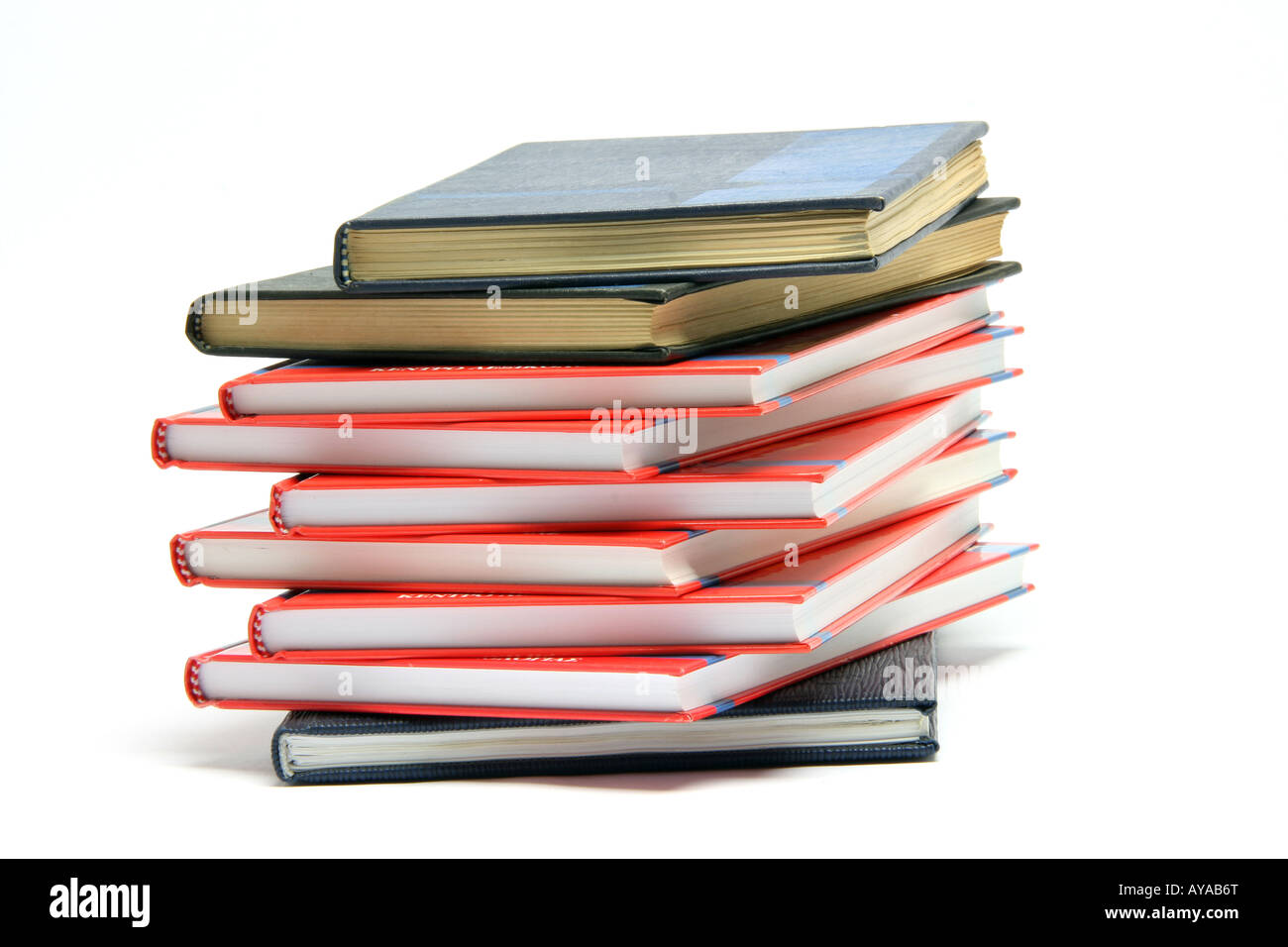 stack of books isolated on white background Stock Photo - Alamy