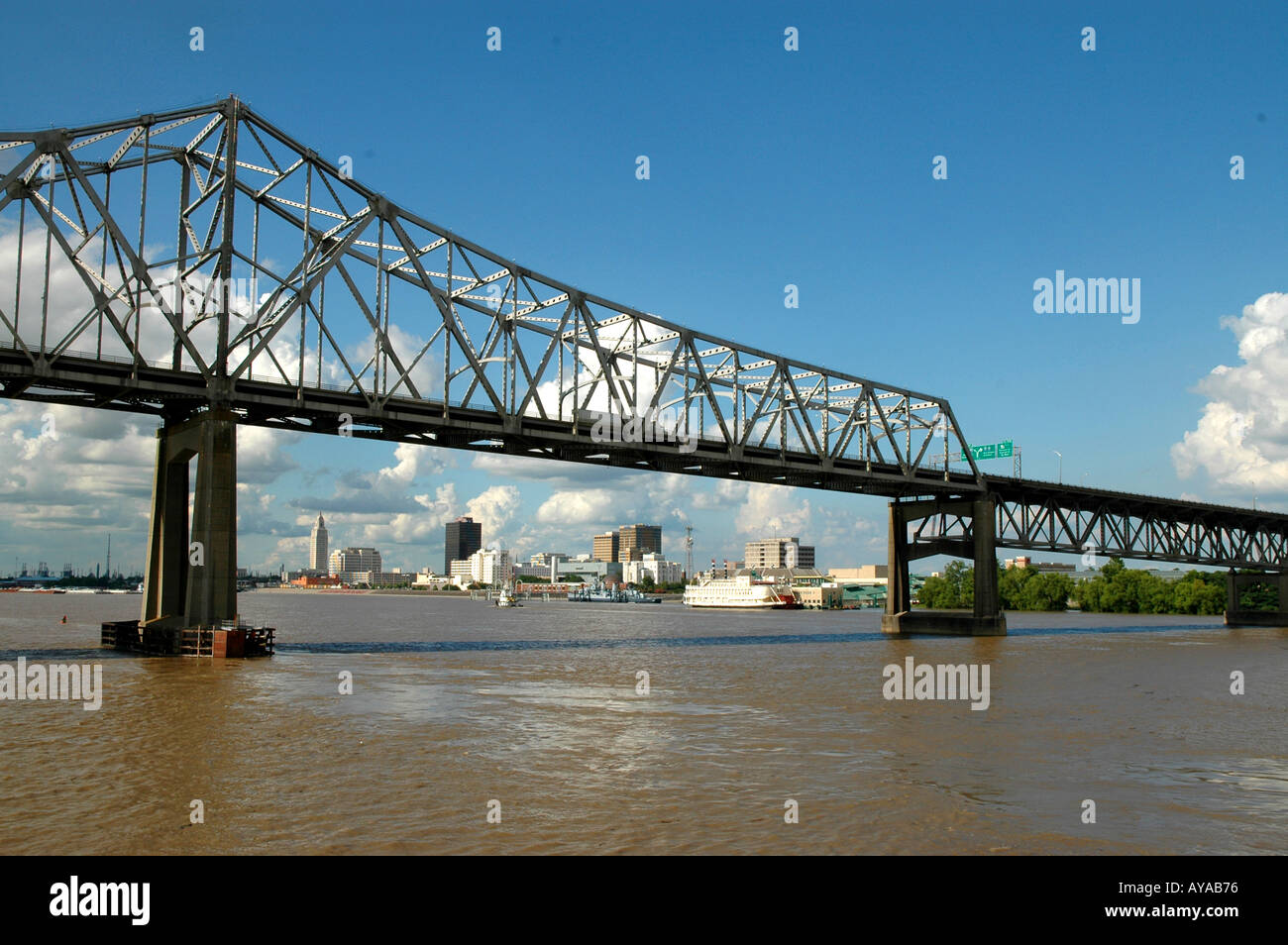 Baton Rouge LA Louisiana Skyline as seen from Mississippi River Stock ...