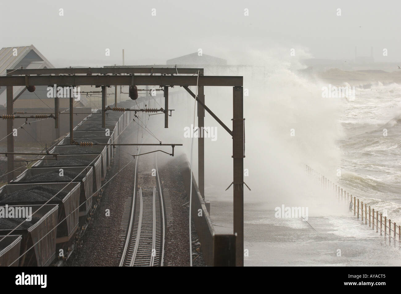Train waves railway weather hi-res stock photography and images - Alamy