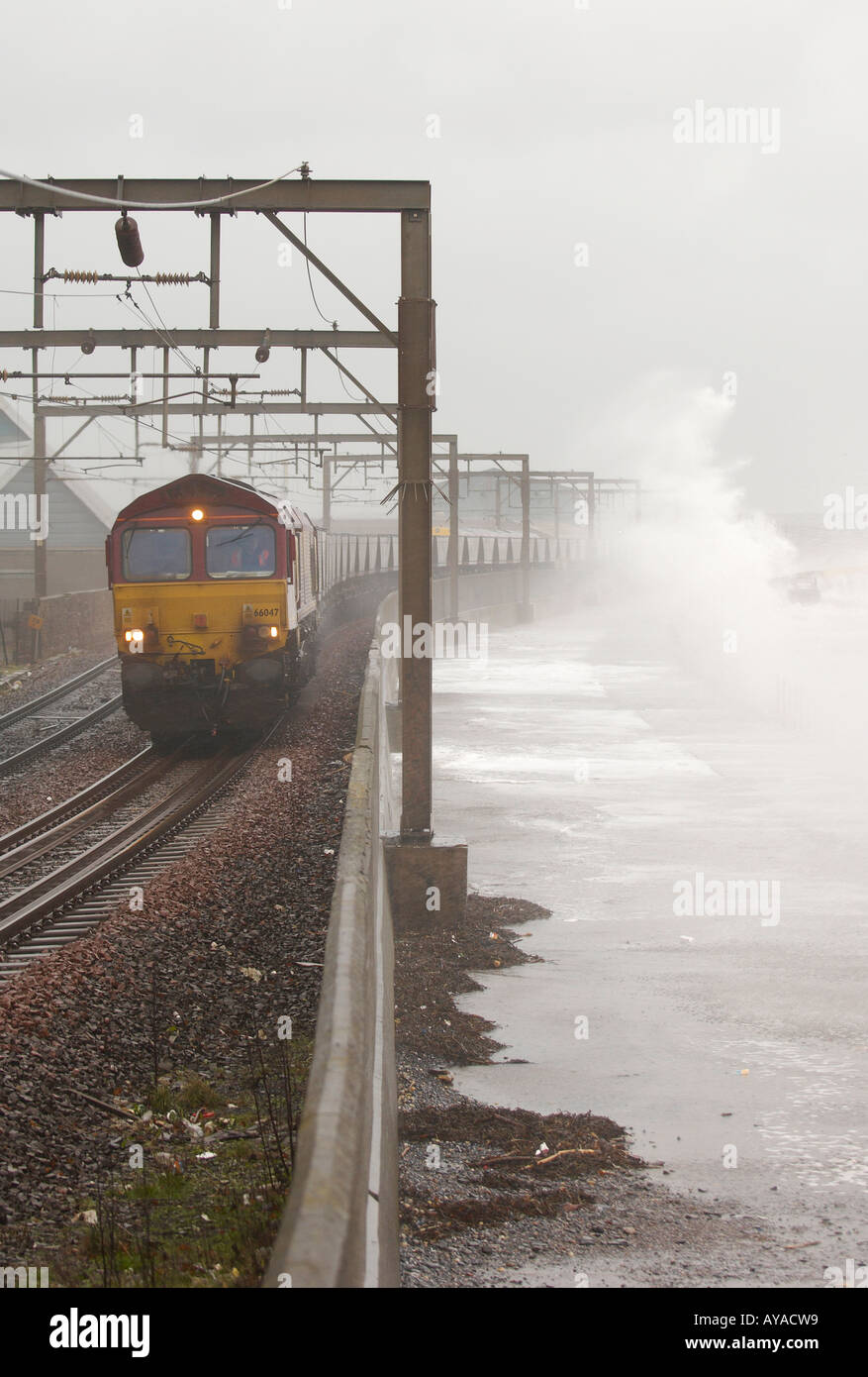 Train waves railway weather hi-res stock photography and images - Alamy