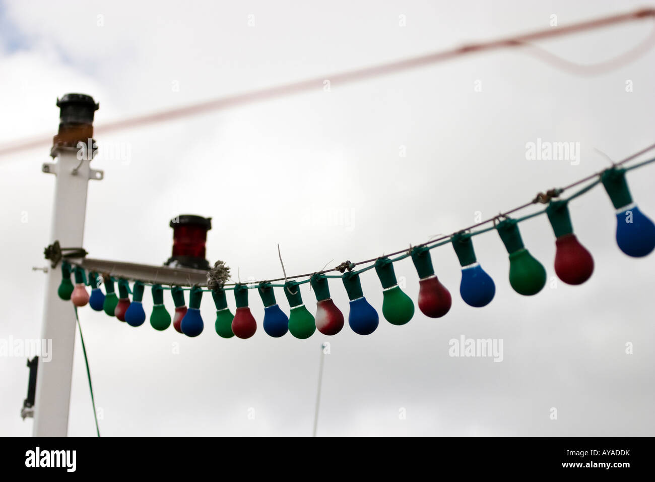 Line of coloured light bulbs Stock Photo - Alamy