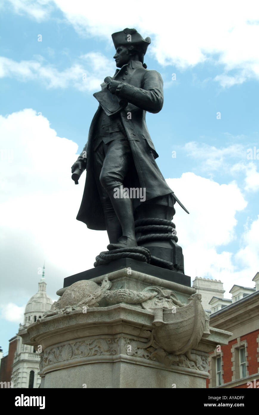 The Mall London statue Captain James Cook close to Admiralty Arch ...