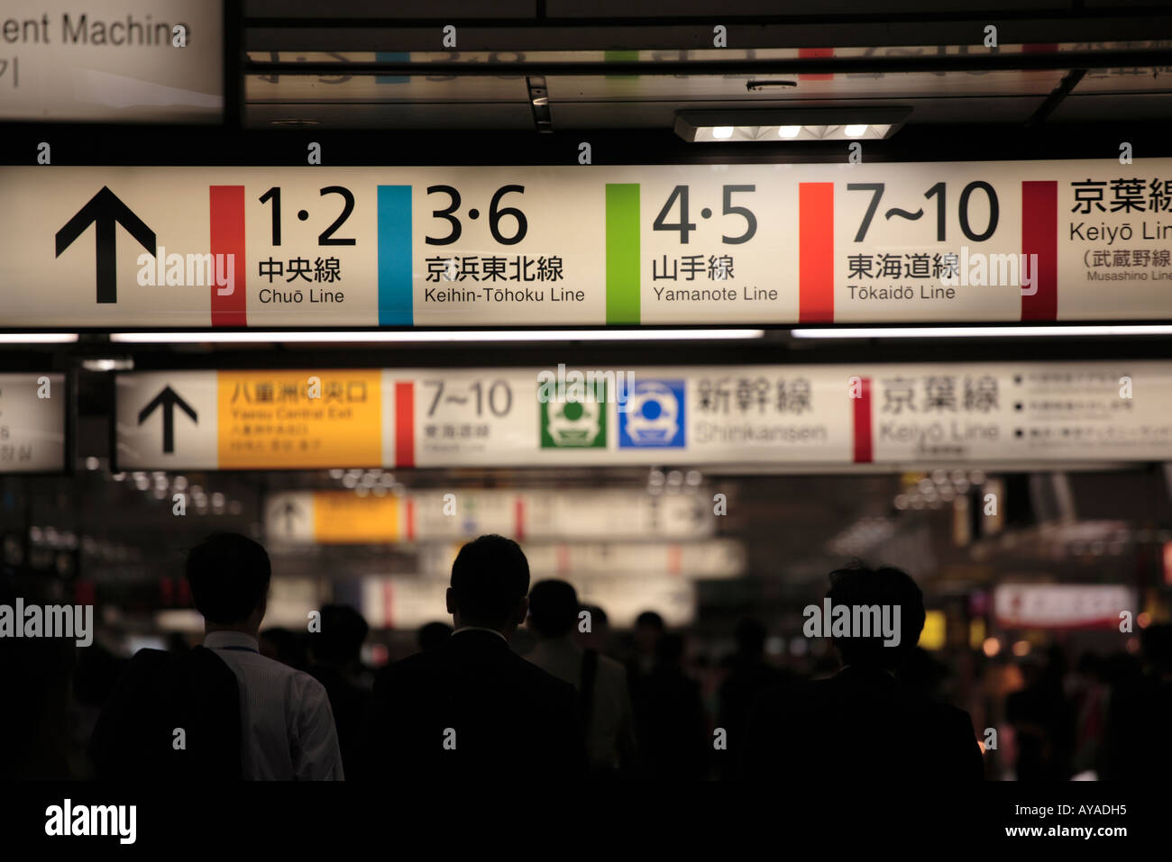 Asia Tokyo Japan Directional sign inside subway station Stock Photo - Alamy