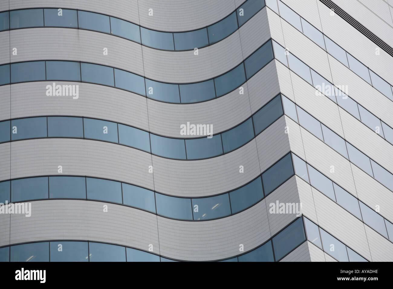Asia Tokyo Japan Detail of curved building exterior New Yurakucho ...