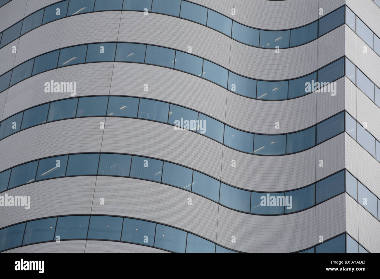 Asia Tokyo Japan Detail of curved building exterior New Yurakucho ...