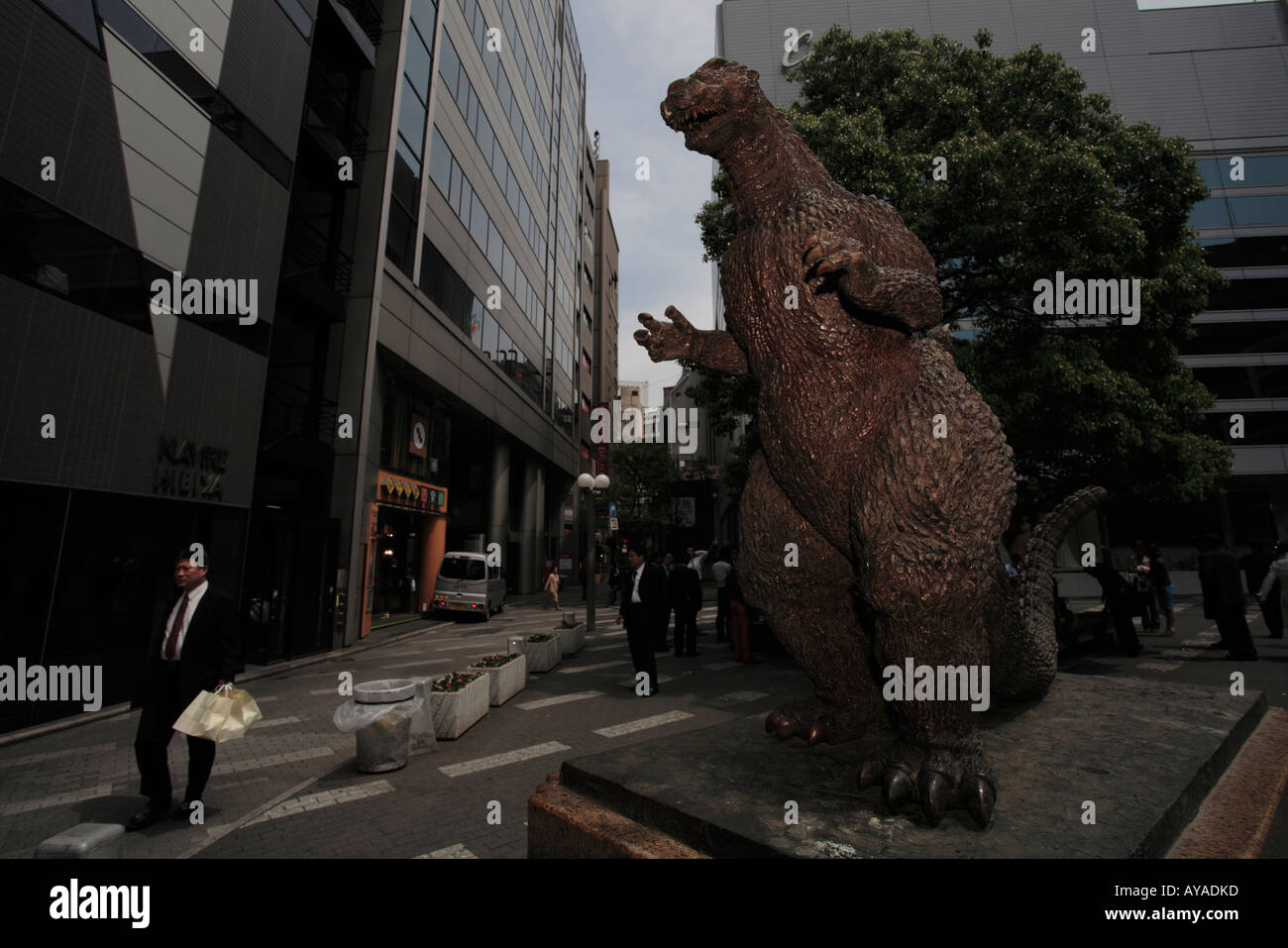 Asia Tokyo Japan Small statue of Godzilla in Hibiya District Stock ...