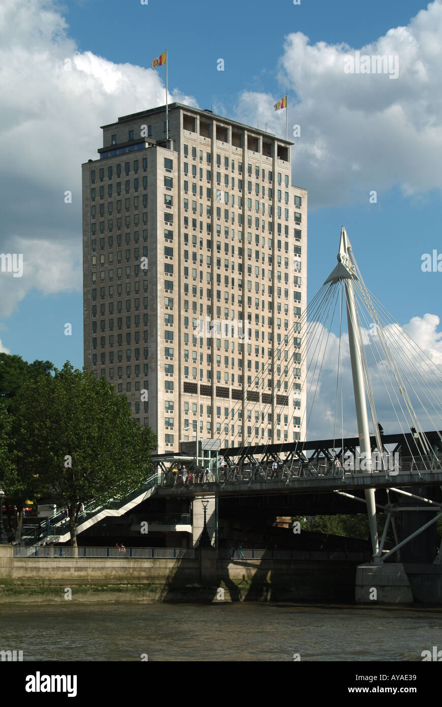 London River Thames and the Shell building with part of the new ...