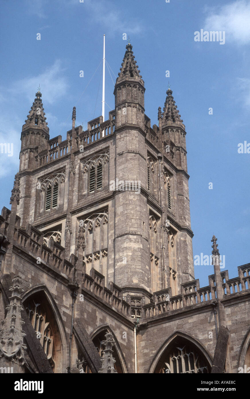 Tower of Bath Cathedral from Roman Baths Bath England Stock Photo - Alamy