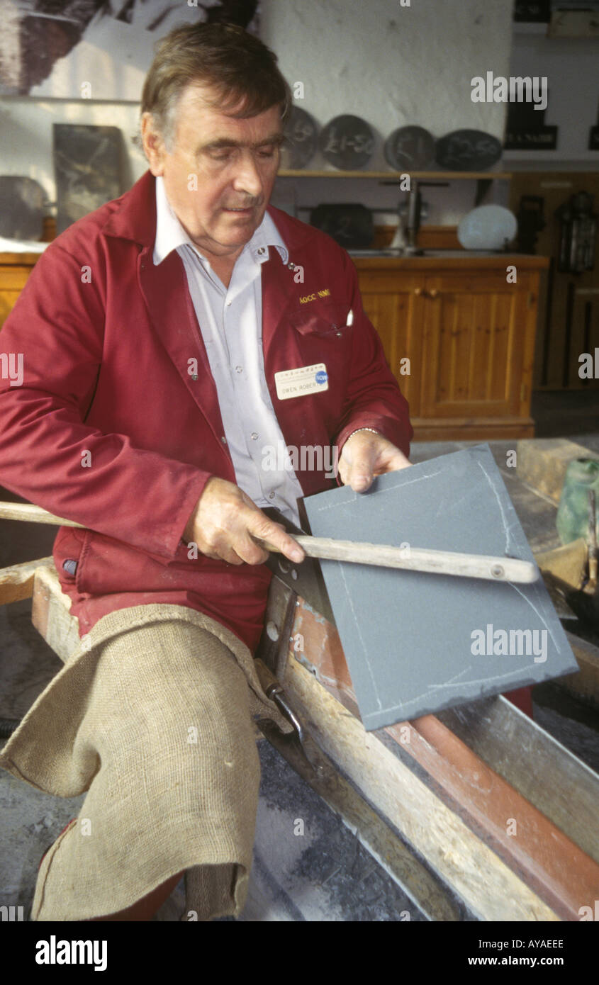 Former Quarryman marking slate Welsh Slate Museum Llanberis Gwynedd ...