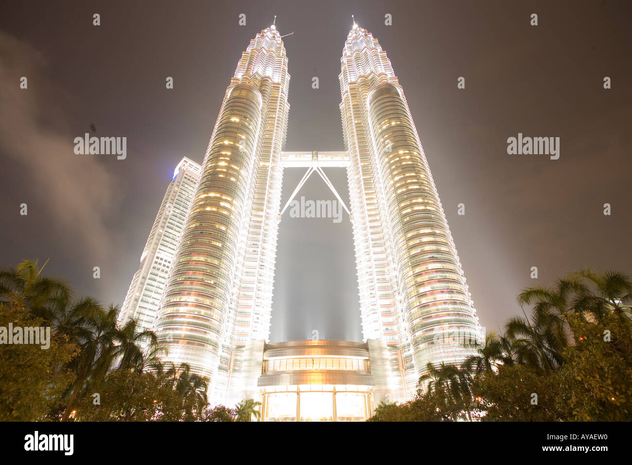 Malaysia Kuala Lumpur View from base of 88 story tall Petronas Tower at ...