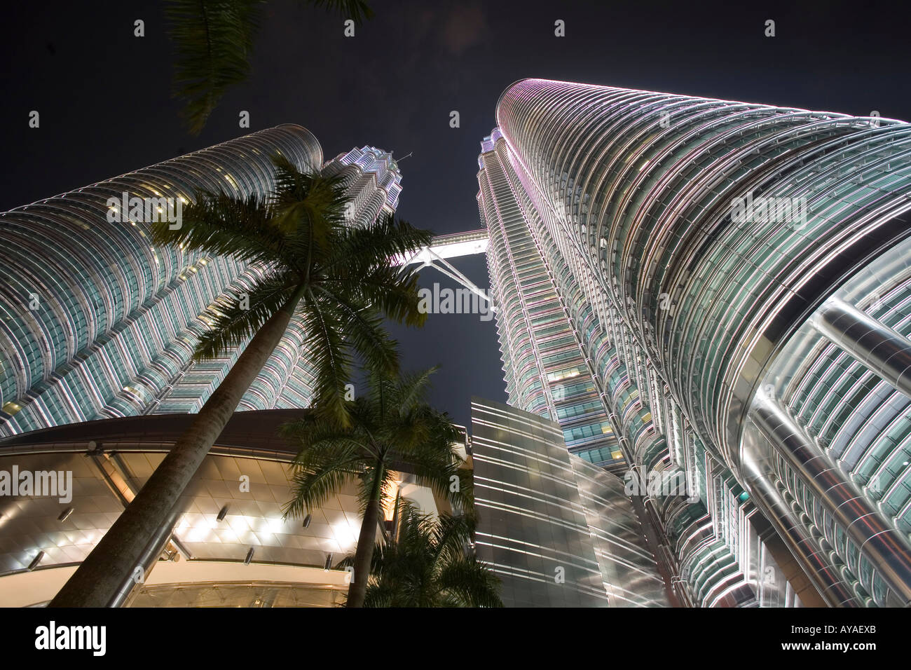 Malaysia Kuala Lumpur View from base of 88 story tall Petronas Towers ...