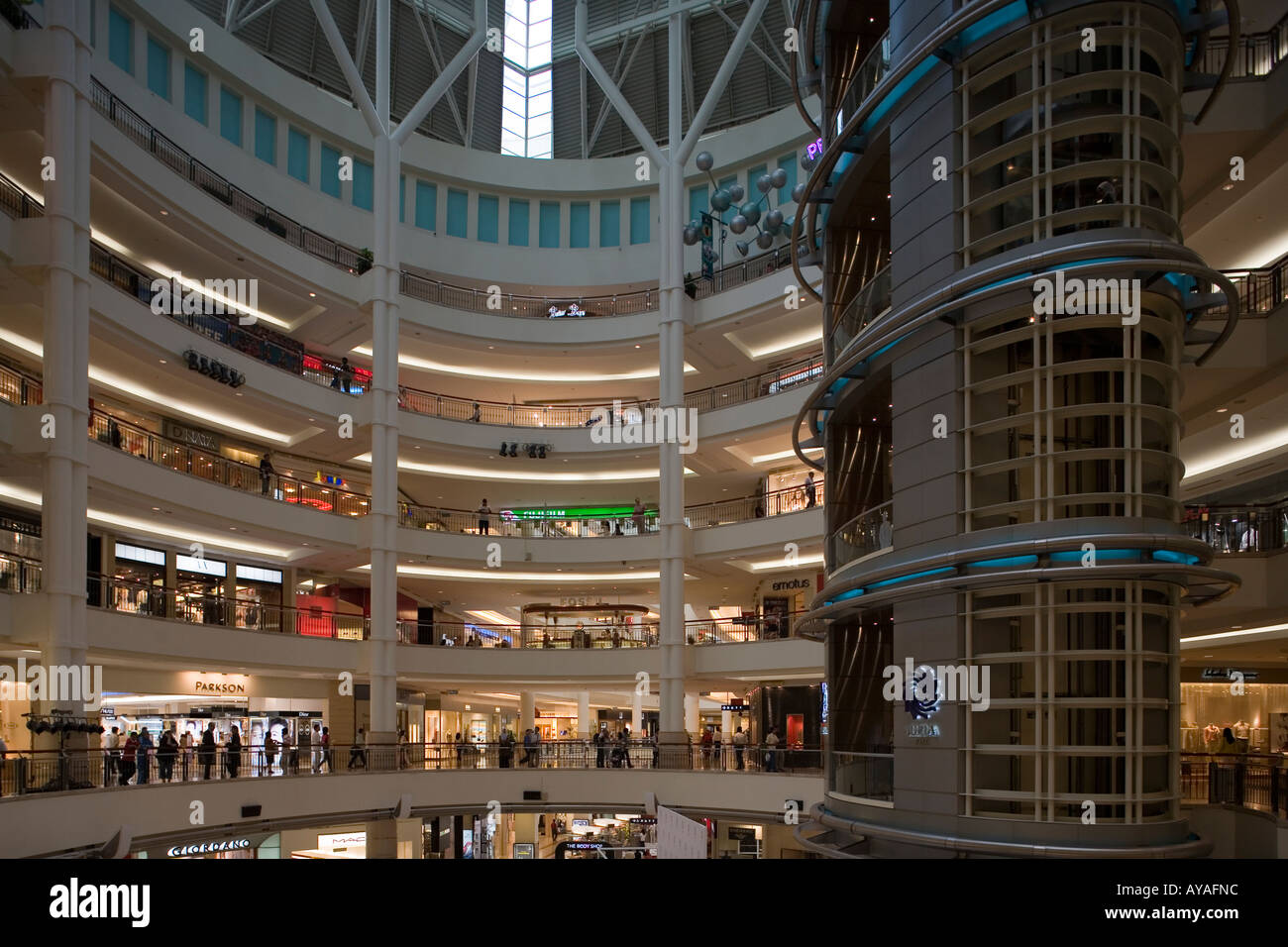 Malaysia Kuala Lumpur Interior view of Suria KLCC shopping mall inside ...