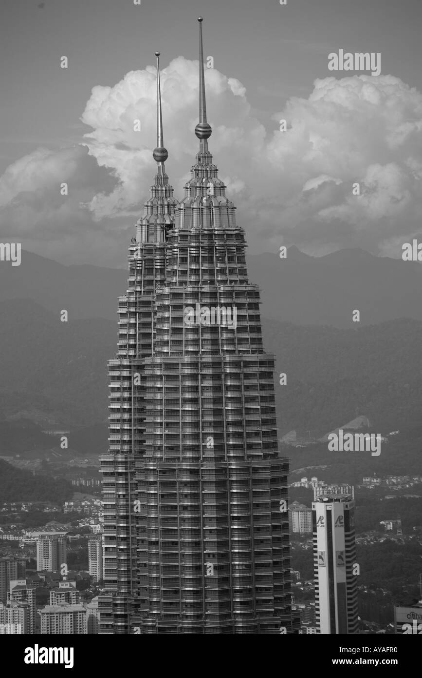 Malaysia Kuala Lumpur View of Petronas Towers and surrounding city ...