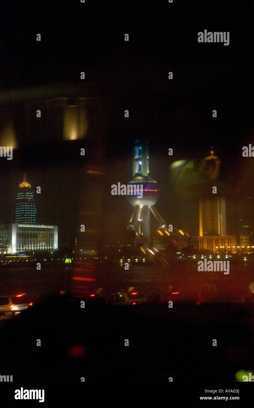 view to the skyline of Pudong through a taxi window Stock Photo - Alamy