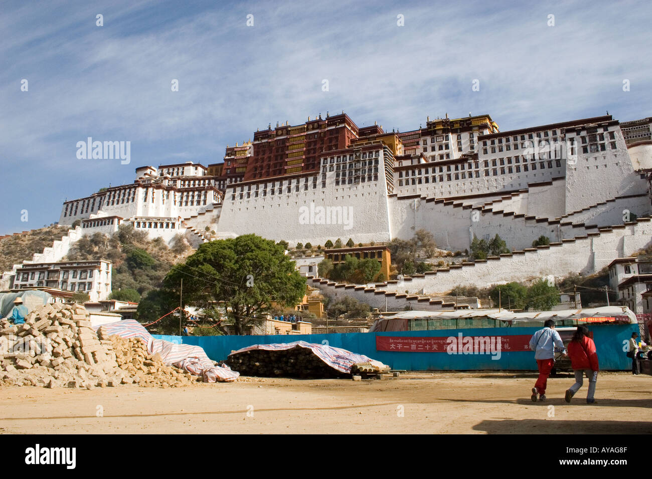 Inside the entrance leading to the Potala Palace in Lhasa Tibet Stock ...