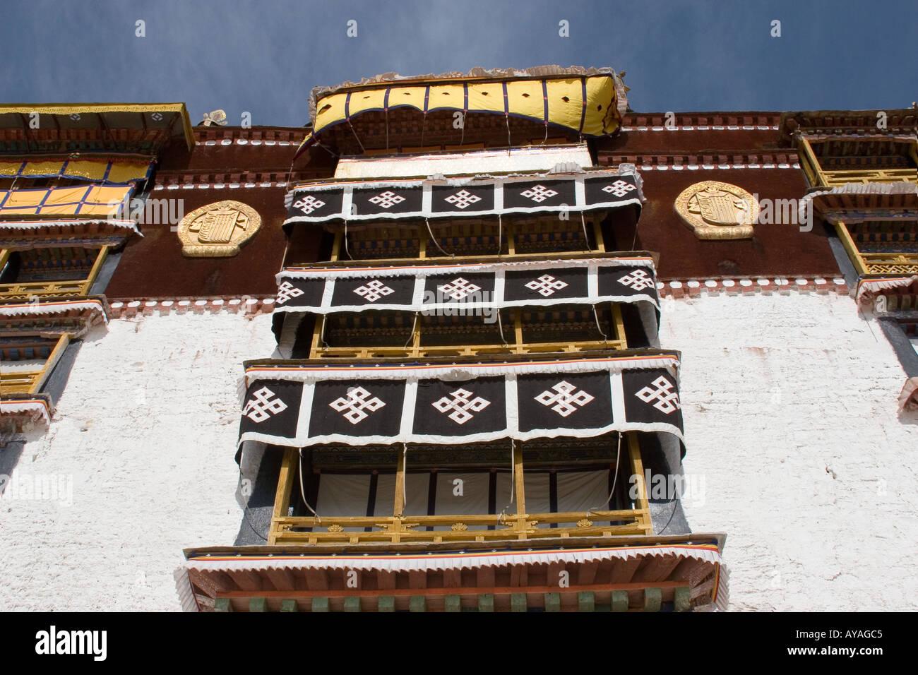 Curtains and window detail at the Potala Palace in Lhasa Tibet Stock ...