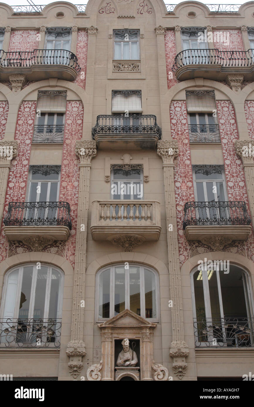 Valencia Spain magnificent local architecture building with colourful ...
