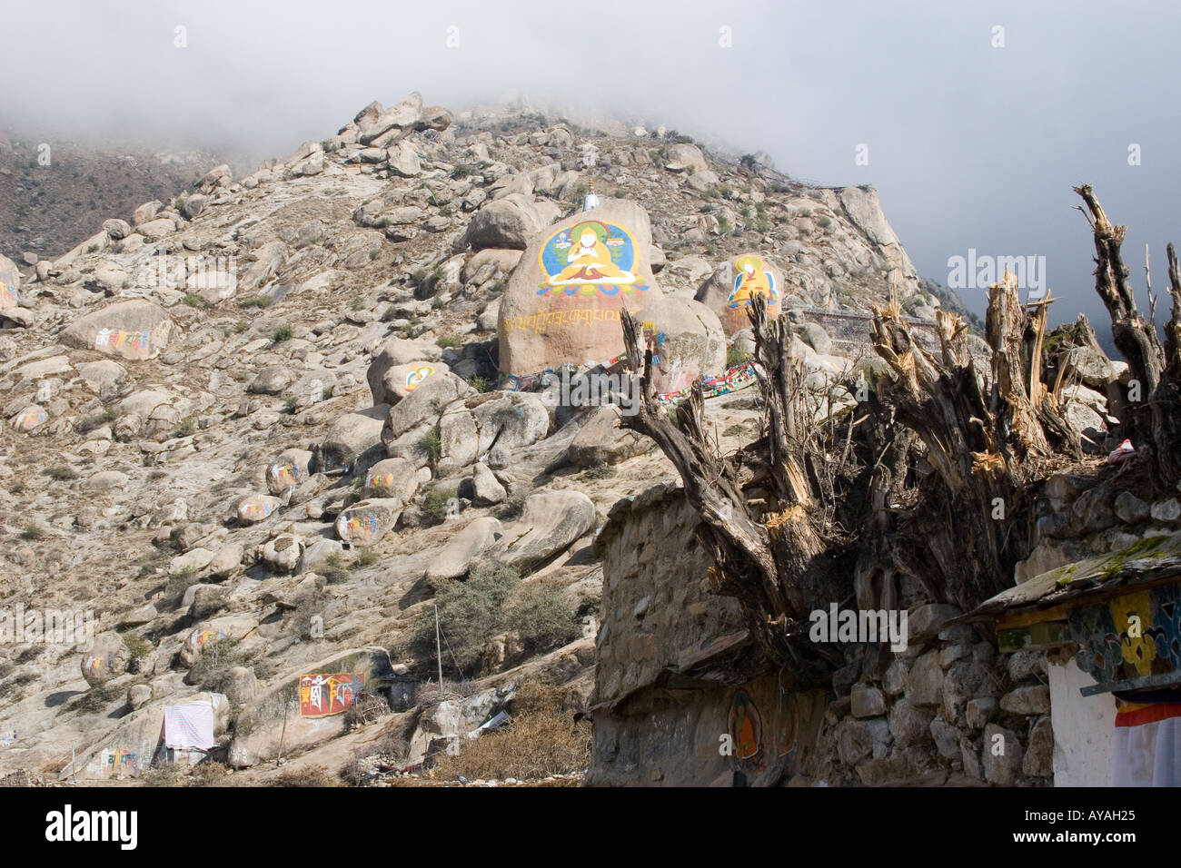 Tibetan rock paintings hi-res stock photography and images - Alamy