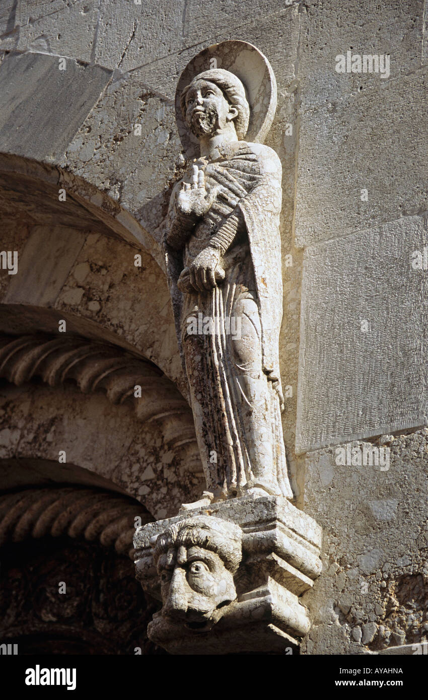 Statue of Romanesque angel in Church of St Anastasia in Zadar Stock ...