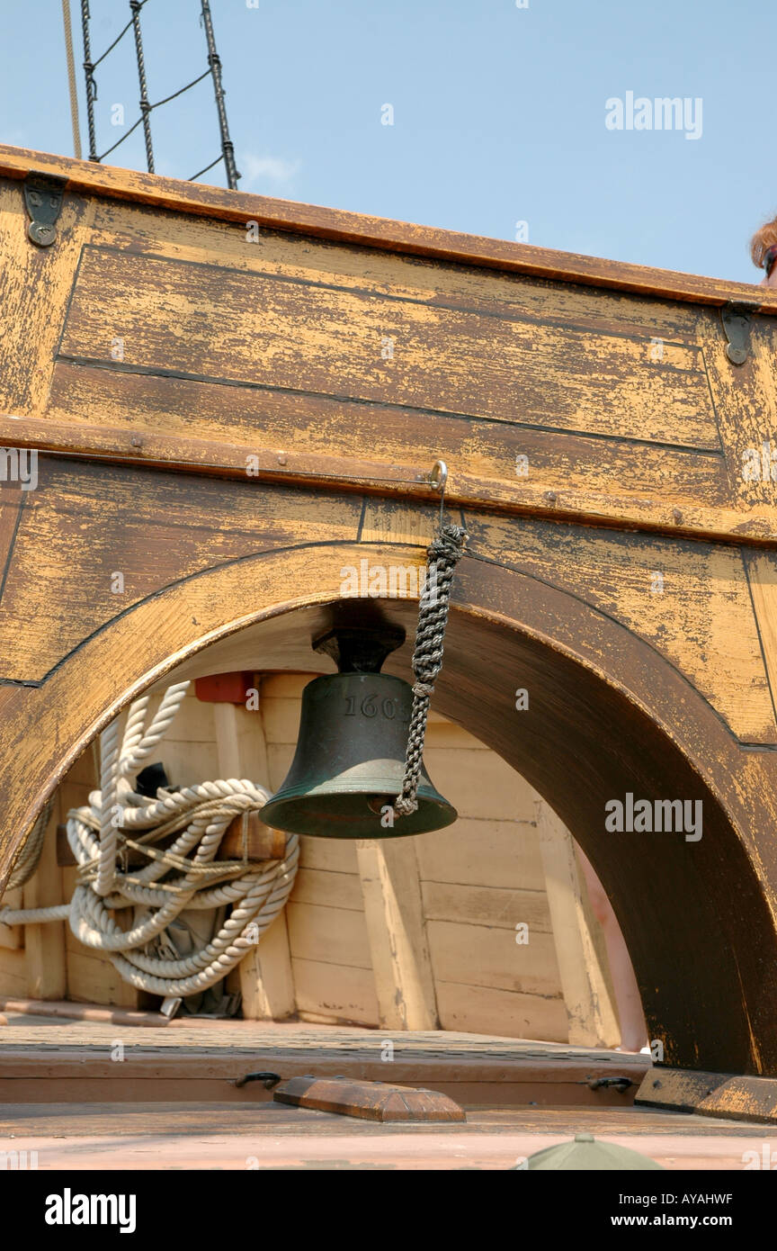 Jamestown Settlement ship bell replica Stock Photo - Alamy
