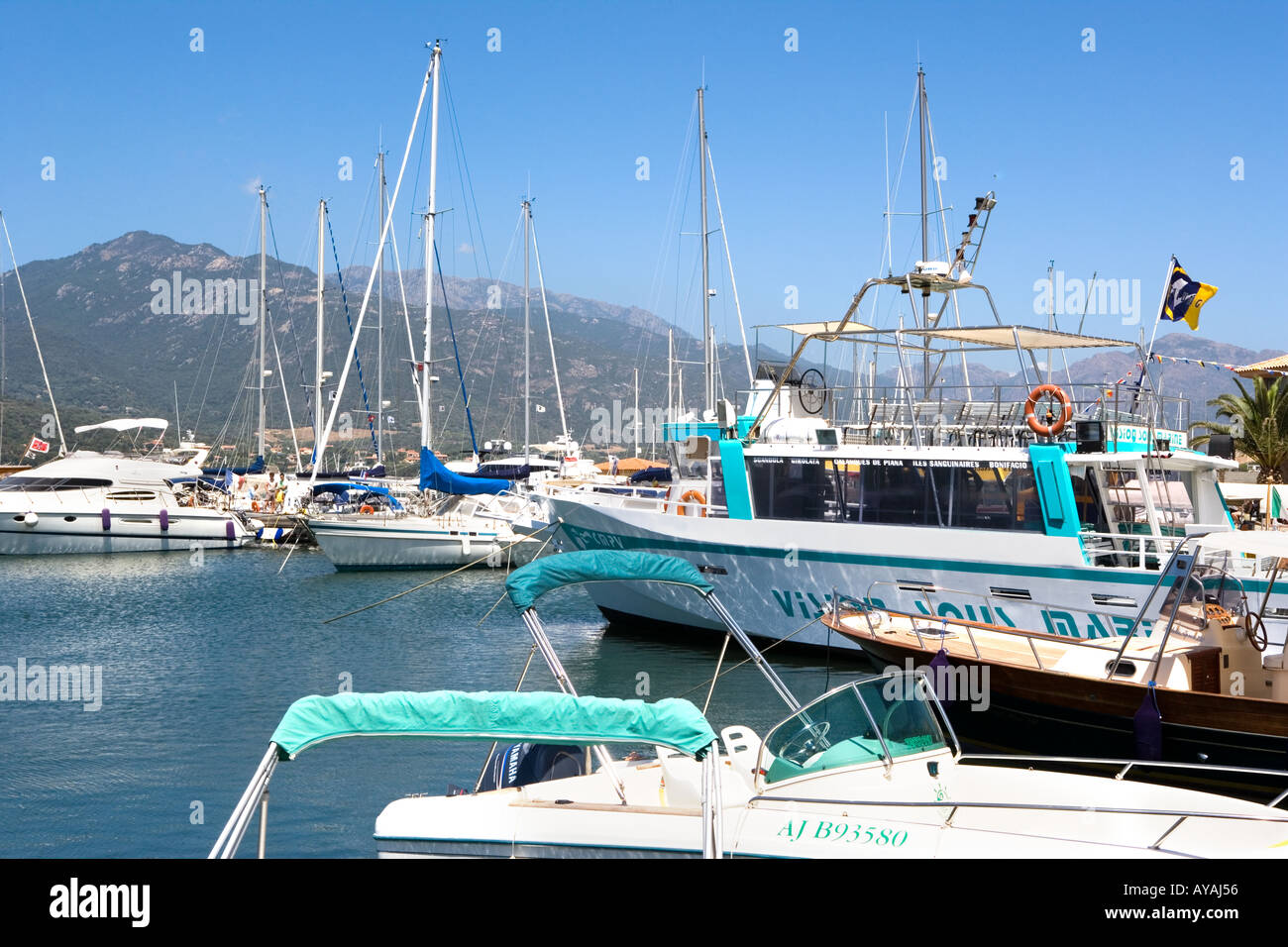Boats moored in harbour at Propriano Corsica France Stock Photo - Alamy