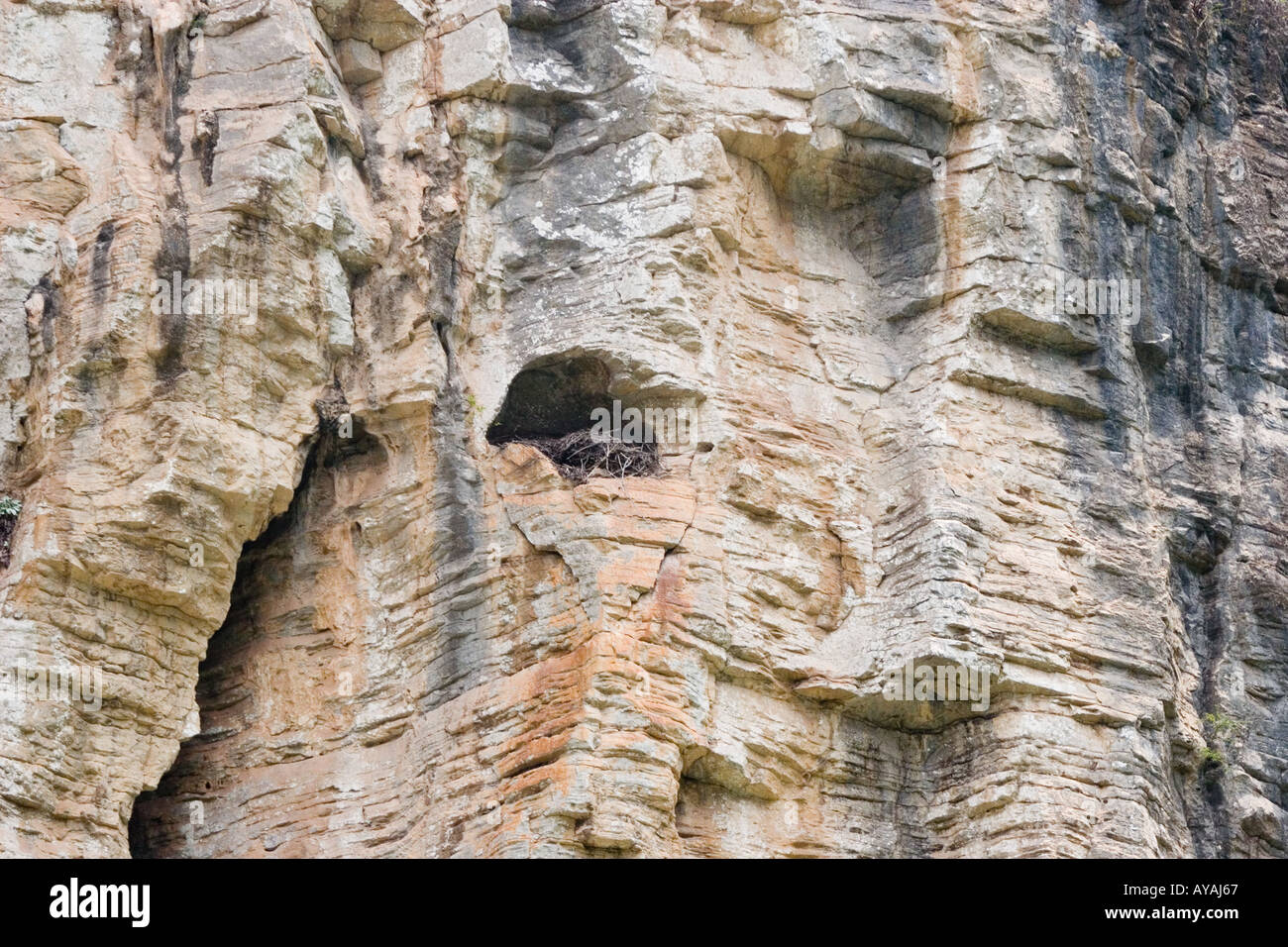 Ancient chinese coffin high over the Yangtze River in China Stock Photo ...