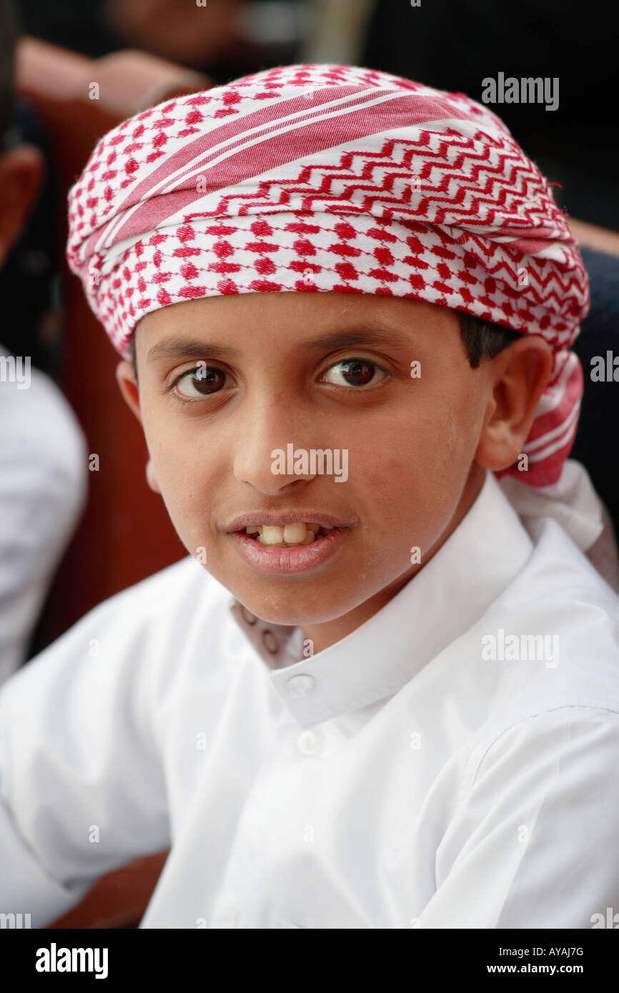 Qatar Doha Souq Waqif boy portrait Stock Photo - Alamy