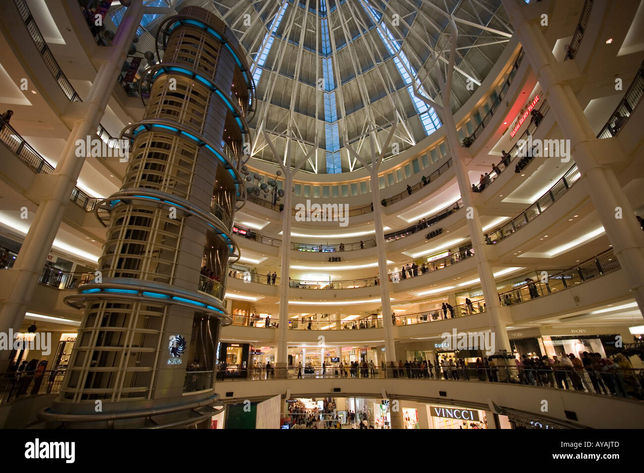 Malaysia Kuala Lumpur Interior view of Suria KLCC shopping mall inside ...