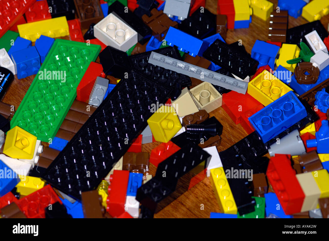 assorted lego building bricks colourful play toy childrens Stock Photo ...