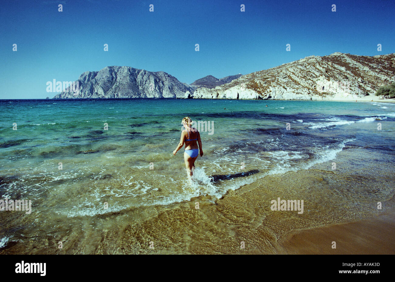 the beach at psili Amos on the greek island Patmos Stock Photo - Alamy