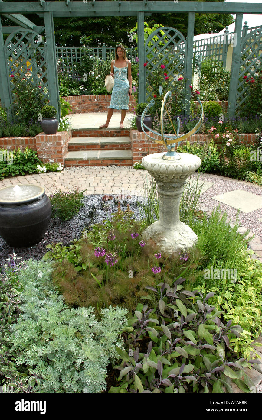 UK Cheshire Knutsford Tatton Hall RHS Flower Show model posing in ...