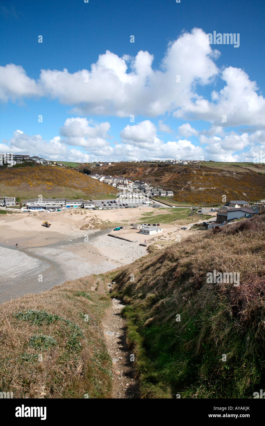 Narrow cliff path to Porthtowan beach, Cornwall UK Stock Photo - Alamy
