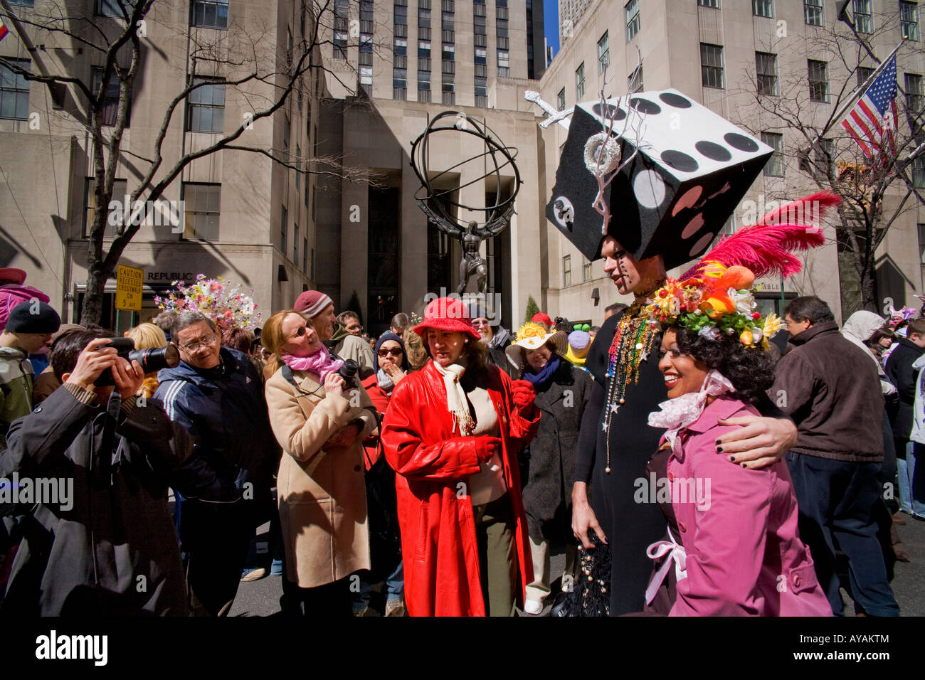 Dice theme Easter Parade crazy hat on Fifth Avenue New York City at ...