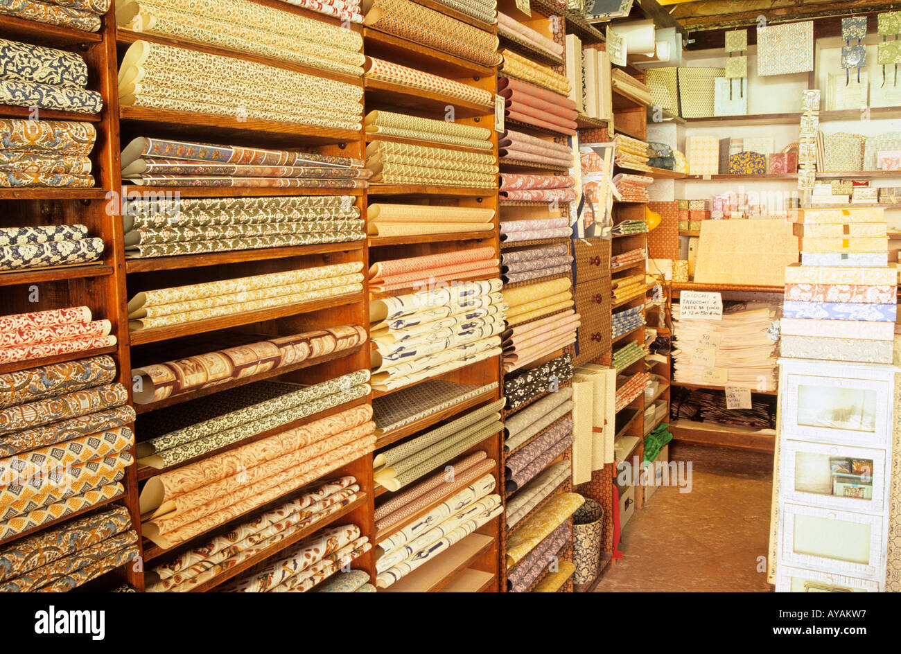 San Marco district paper shop interior hand printed Venetian paper ...