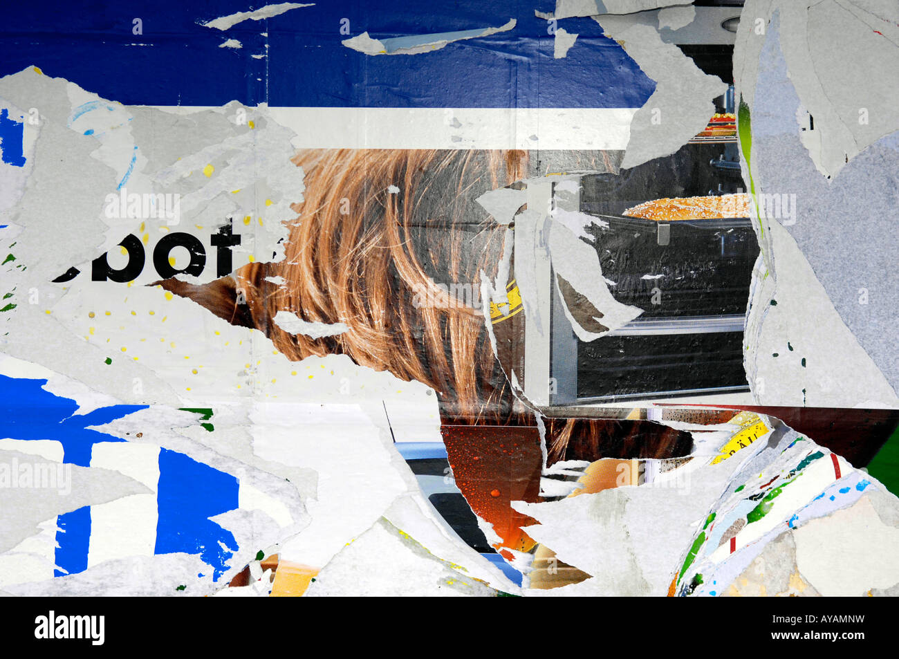 torn billboard posters advertising damage art abstract street urban ...