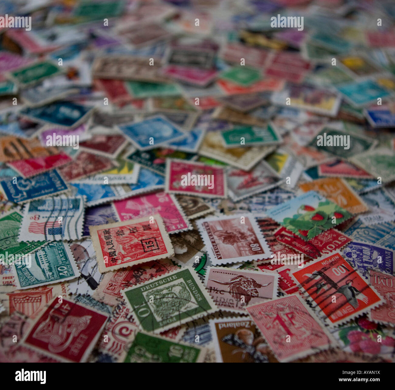 Postage stamps international Stock Photo - Alamy