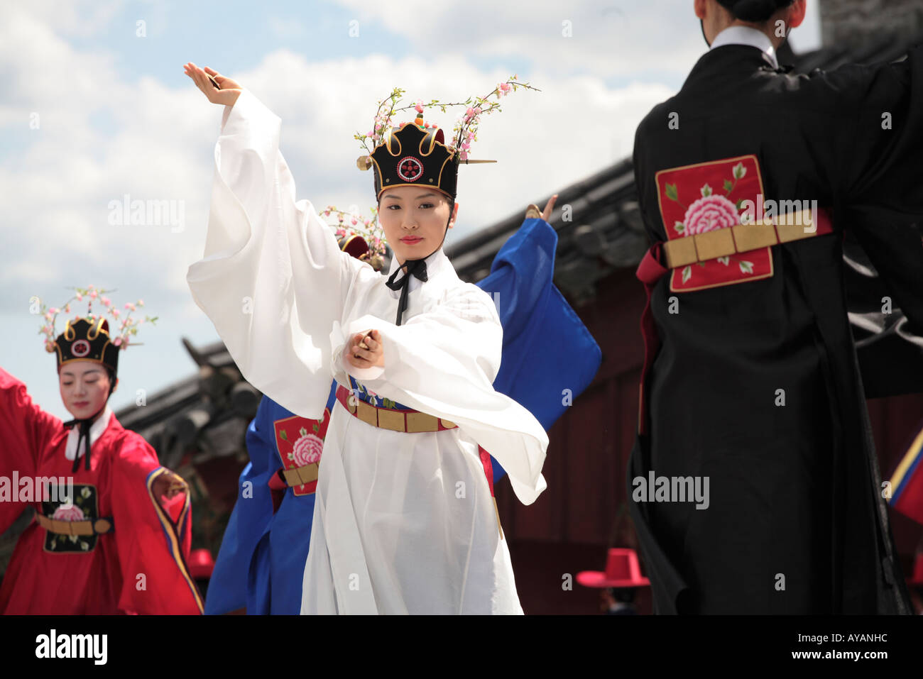 South Korea Seoul Actors in historical period costume perform re ...
