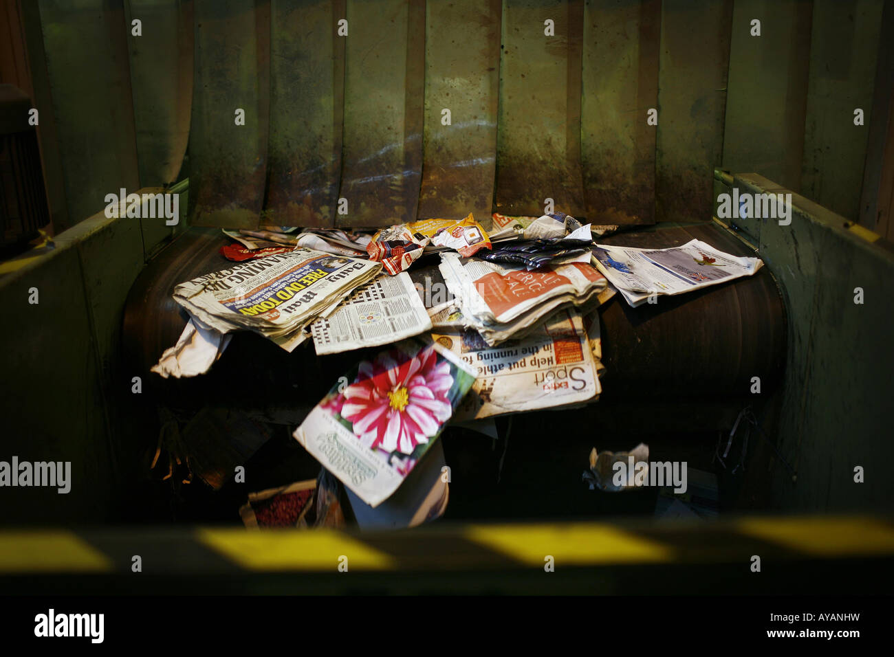 Paper is seen during sorting in a recycling plant Stock Photo - Alamy