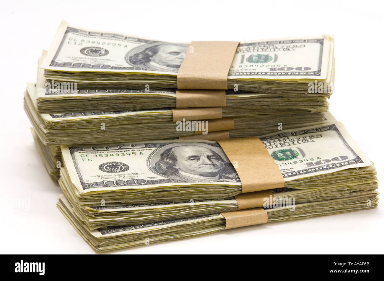 packs 100 dollar bills US concept Stock Photo - Alamy
