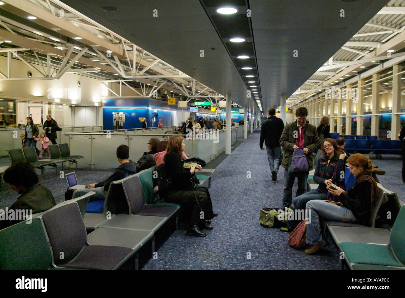 waiting area at a Stansted Airport gate Stock Photo - Alamy