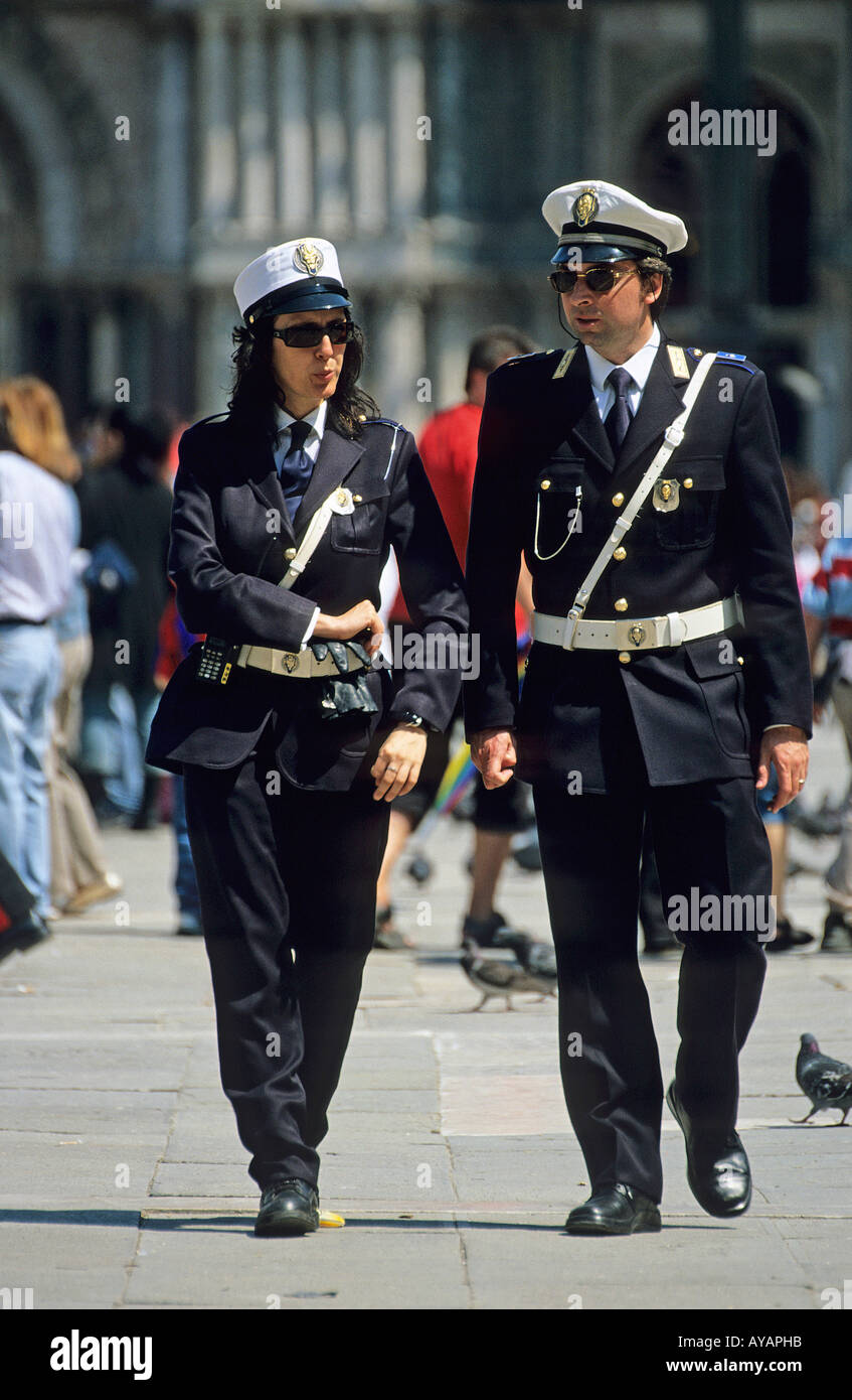 Two Carabinieri walking around Piazza San Marco Venice Stock Photo - Alamy