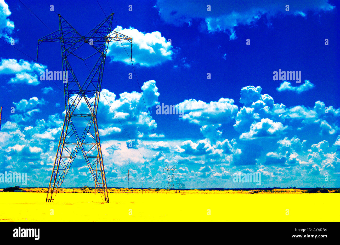 Electricity transmission towers glowing hi-res stock photography and ...