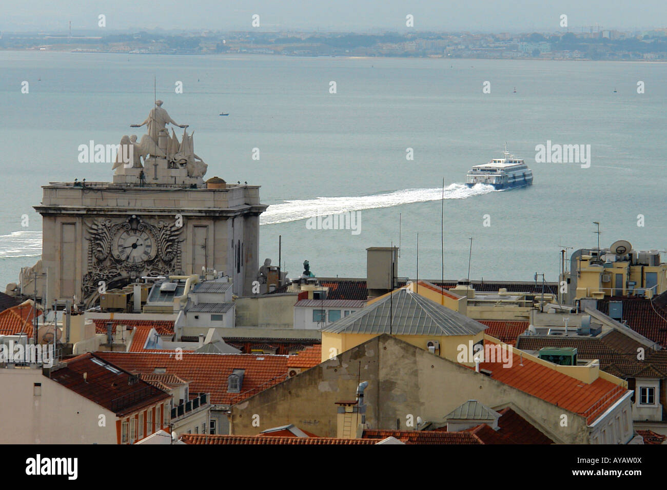 Above view of Lisbon and Tagus River Stock Photo - Alamy