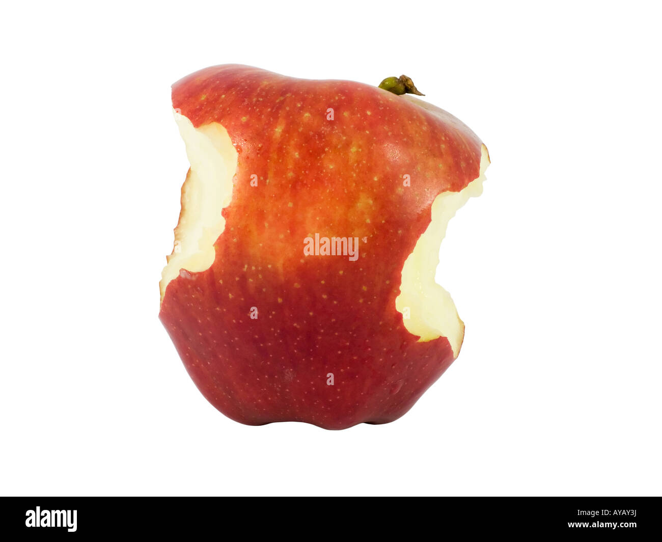Bitten red apple isolated on white background Stock Photo - Alamy