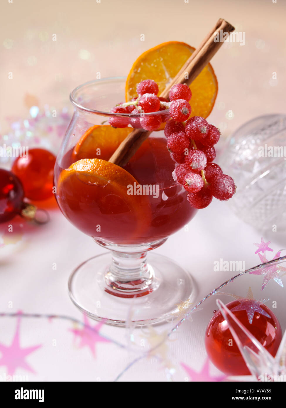 Christmas fruit punch Stock Photo - Alamy